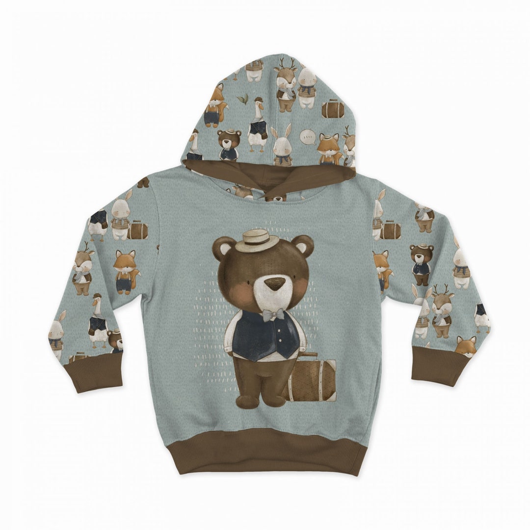 Retro Bears, Retro Animals, Vintage Friends Animals Sweatshirt Fabric ...