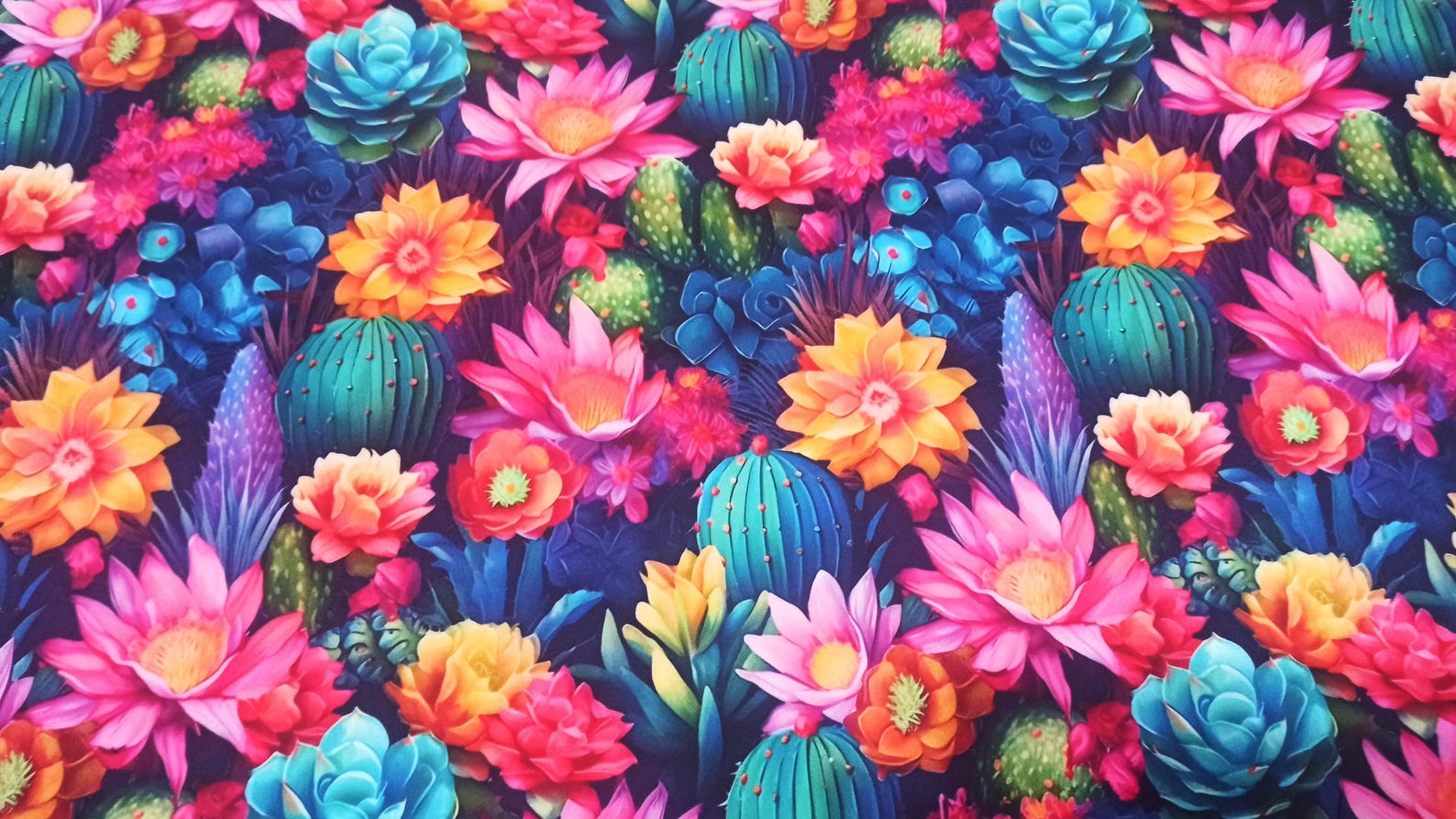 1 Meter Colorful Cacti Velvet Fabric, Upholstery Velvet Fabric, Home ...