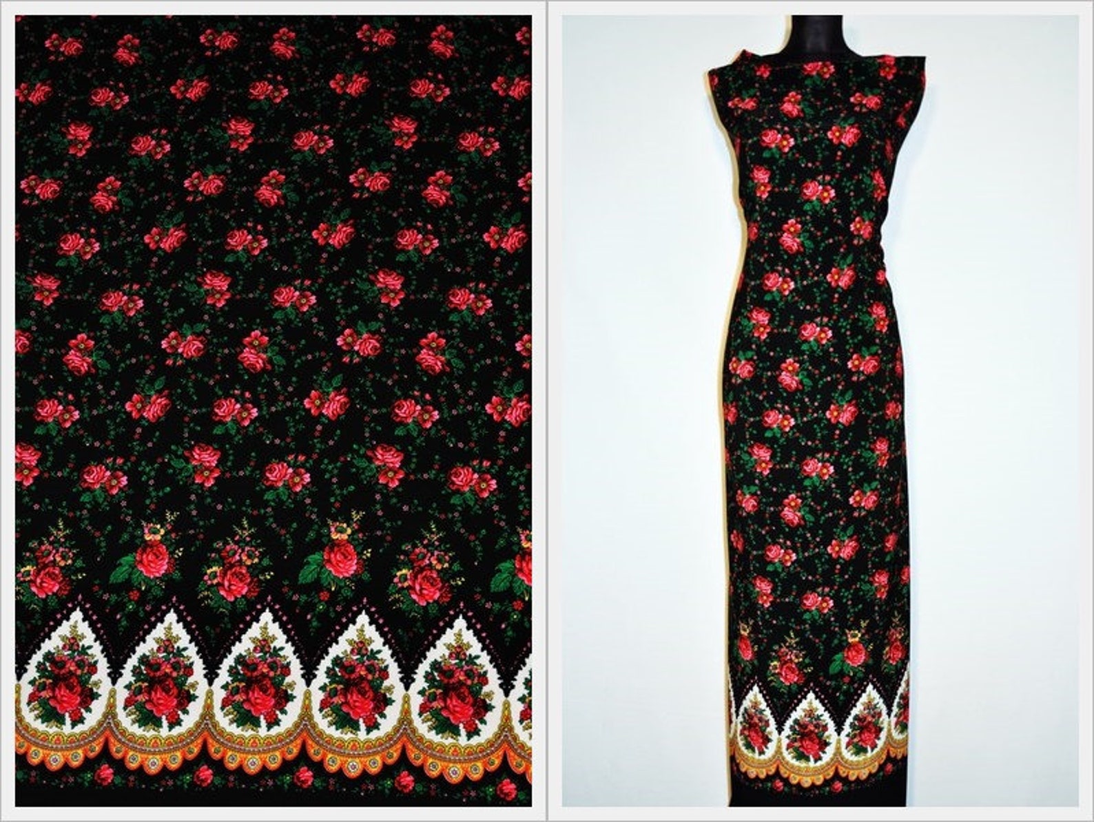 Polish Folk Fabric, Highlander Flowers Pattern, Folklore, Highlander ...