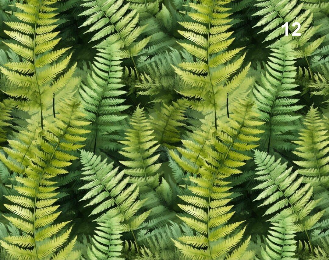 1 Meter Fern Leaves, Forest Ferns Italian Velvet, Velvet Fabric, Ferns ...