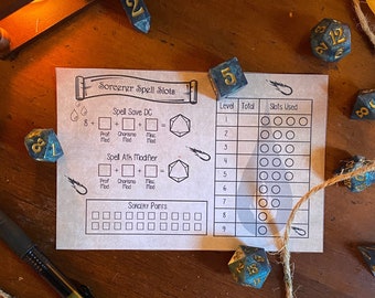 Dnd Spell Slot Tracker Spell Tracker Dnd Spell Tracker 5e | Etsy