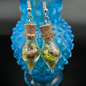 Moss Vial Earrings | Cottage Core | Goblin Core | Witch Core | Flower ...