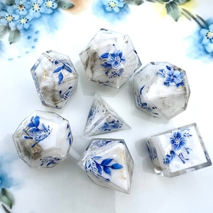 Regal Porcelain Dice | Teacup Dice | Floral Dice | Artisan Resin Dice ...