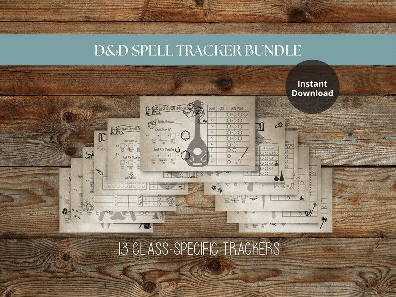 Dnd Spell Tracker Bundle by Class Dnd Spell Slot Tracker - Etsy
