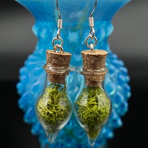 Moss Vial Earrings | Cottage Core | Goblin Core | Witch Core | Flower ...