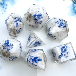 Regal Porcelain Dice | Teacup Dice | Floral Dice | Artisan Resin Dice ...