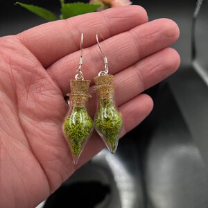 Moss Vial Earrings | Cottage Core | Goblin Core | Witch Core | Flower ...