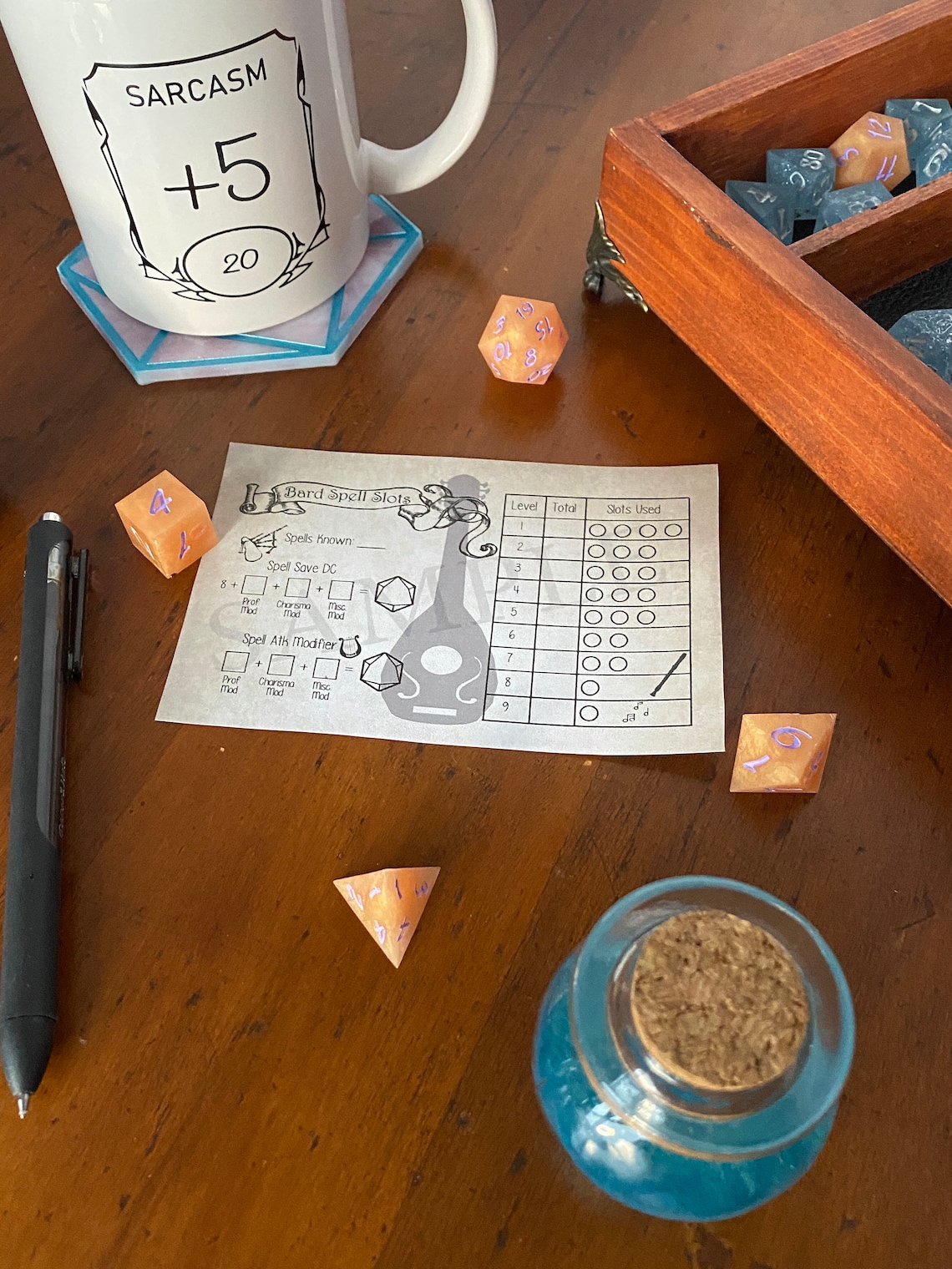 Bard Spell Tracker Dnd Spell Slot Tracker Spell Tracker | Etsy