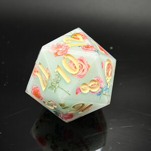 Afternoon Tea JUMBO D20 Floral D20 Fairy D20 Handmade Dice Spring Dice Dnd Dice Jumbo Dice TTRPG ...