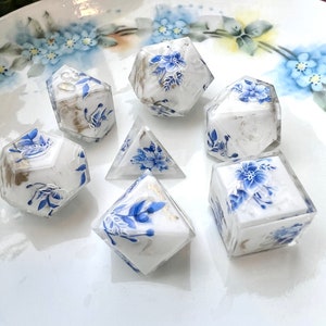 Regal Porcelain Dice | Teacup Dice | Floral Dice | Artisan Resin Dice ...