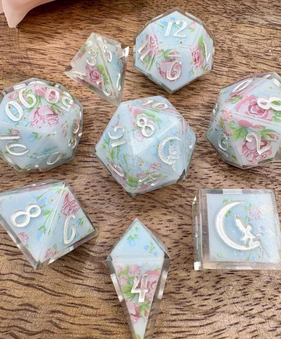 Rococo Reverie Dice Set | Coquette Dice | Artisan Dice | Handmade ...