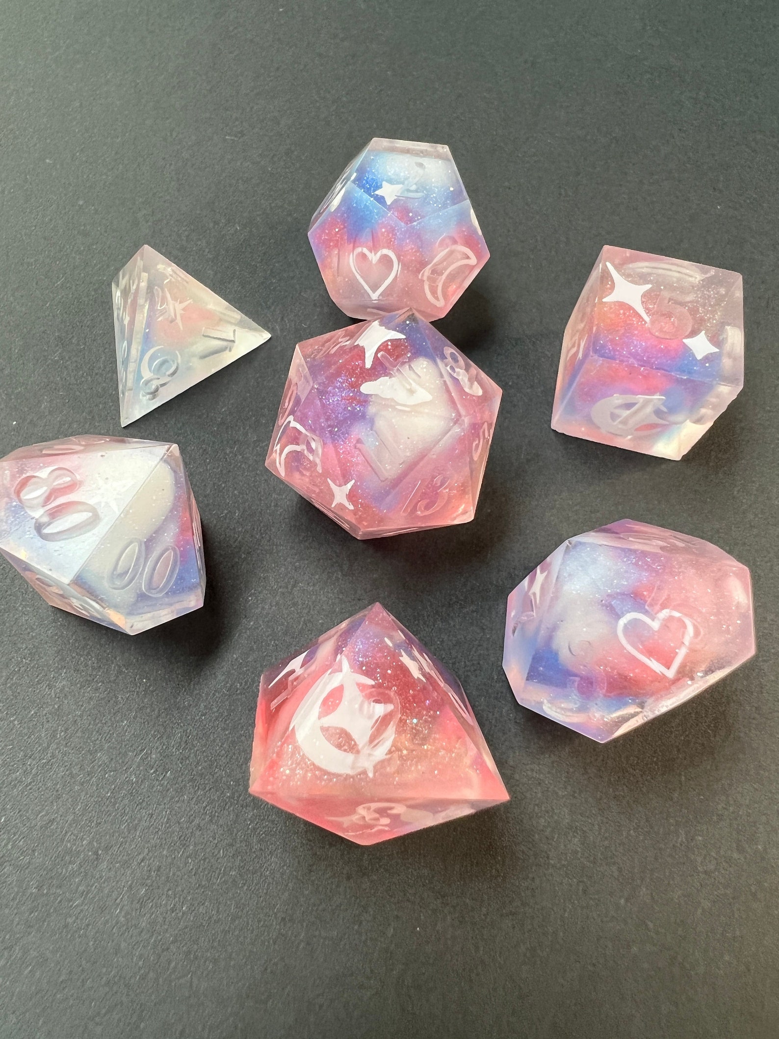 Sailor Moon Inspired Dice Set Handmade Dice Dnd TTRPG - Etsy