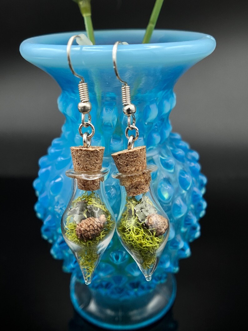 Moss Vial Earrings Cottage Core Goblin Core Witch Core - Etsy