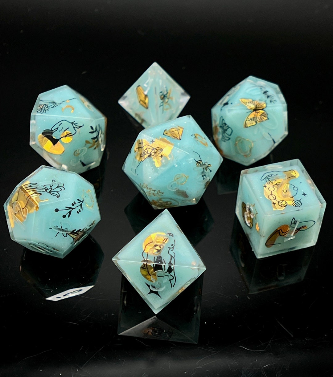 Moon Water Dice Set | Handmade Dice | Dnd | Galaxy Dice Set | Dnd Gifts ...