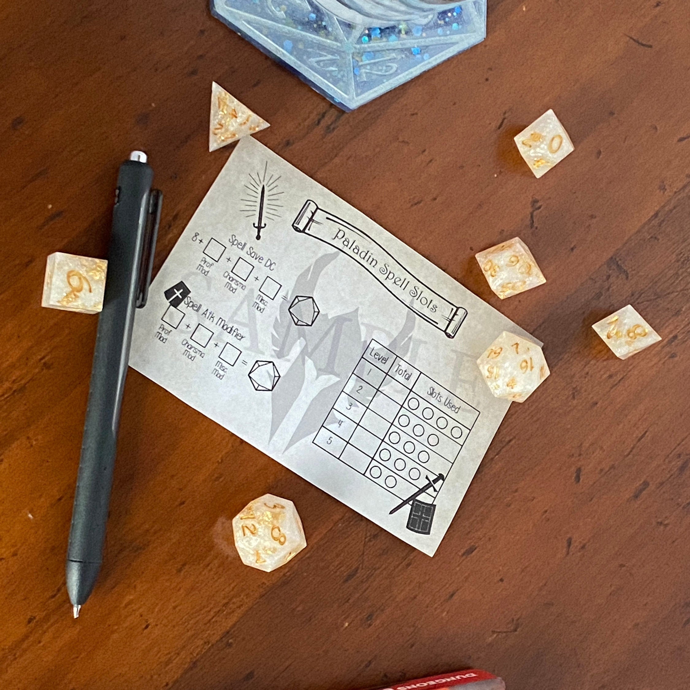 Paladin Spell Tracker Dnd Spell Slot Tracker Spell Tracker - Etsy