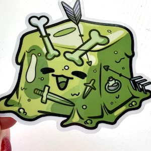 Gelatinous Cube Sticker Dnd Gifts Mythical Creature Sticker Nerd ...