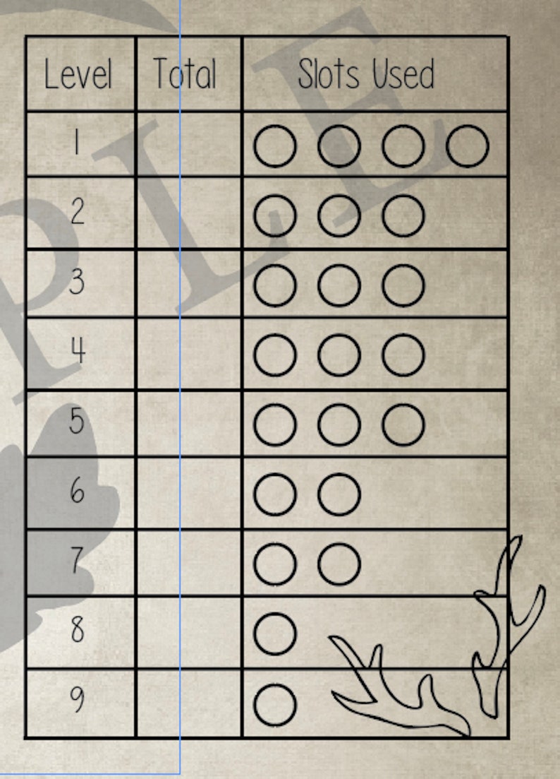 Druid Spell Tracker D&D Spell Tracker Spell Tracker Dnd | Etsy