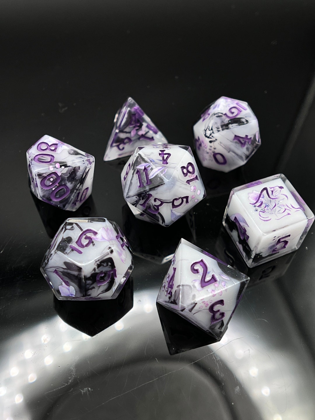 Wither & Bloom Set | Handmade Dice | Dnd | Halloween Dice Set | Dnd ...
