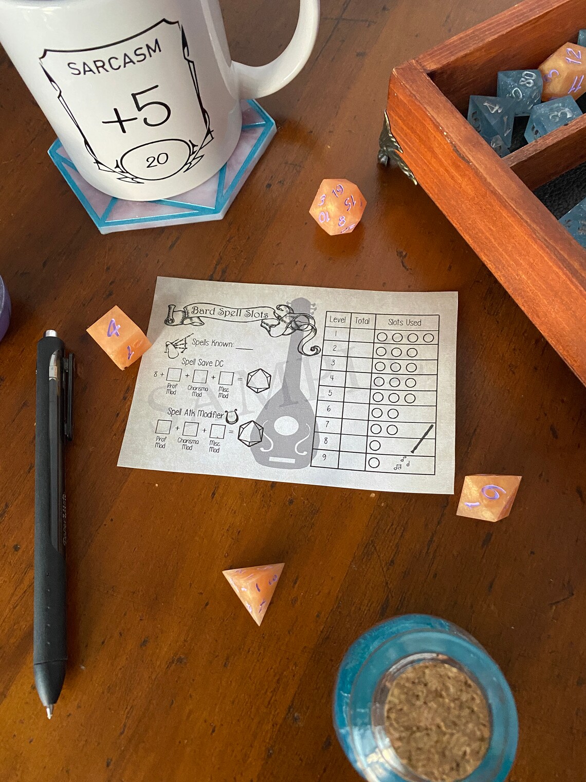 Bard Spell Tracker Dnd Spell Slot Tracker Spell Tracker | Etsy