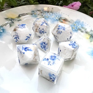 Regal Porcelain Dice | Teacup Dice | Floral Dice | Artisan Resin Dice ...