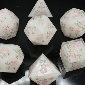 Victorian Rose Dice Set | Rose Dice | Floral Dice | Handmade Resin Dice ...