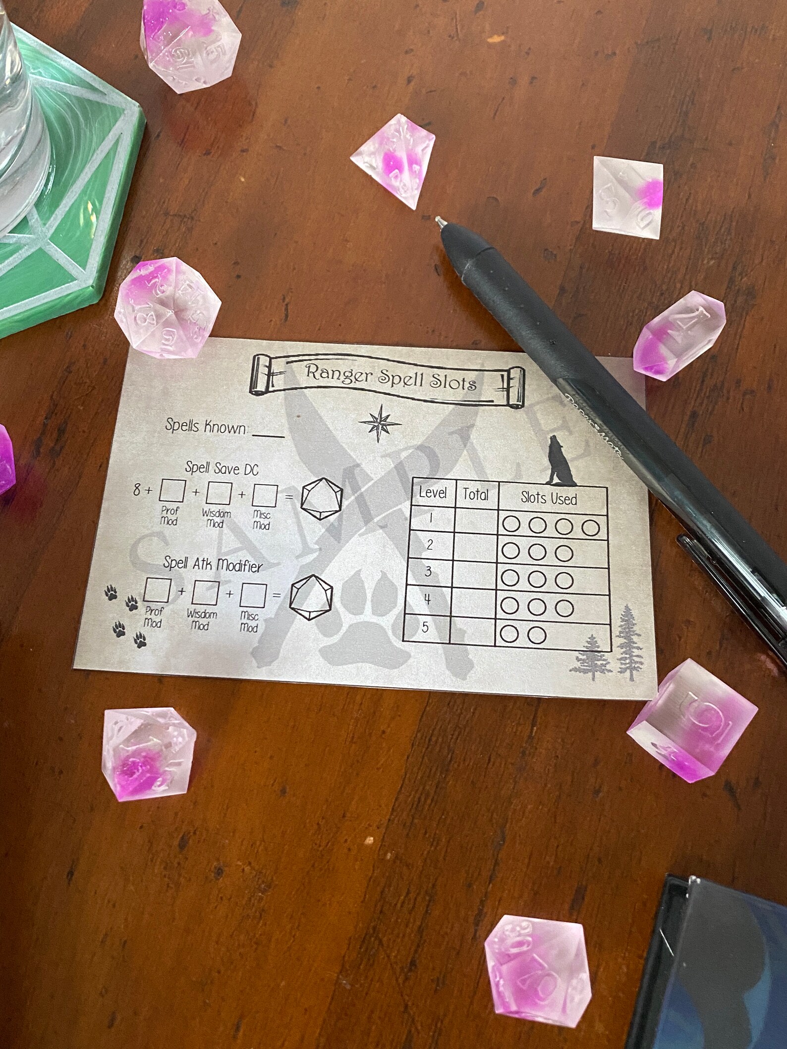 Ranger Spell Tracker Dnd Spell Slot Tracker Spell Tracker | Etsy