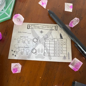 Ranger Spell Tracker Dnd Spell Slot Tracker Spell Tracker Dnd Spell ...