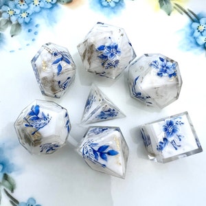 Regal Porcelain Dice | Teacup Dice | Floral Dice | Artisan Resin Dice ...