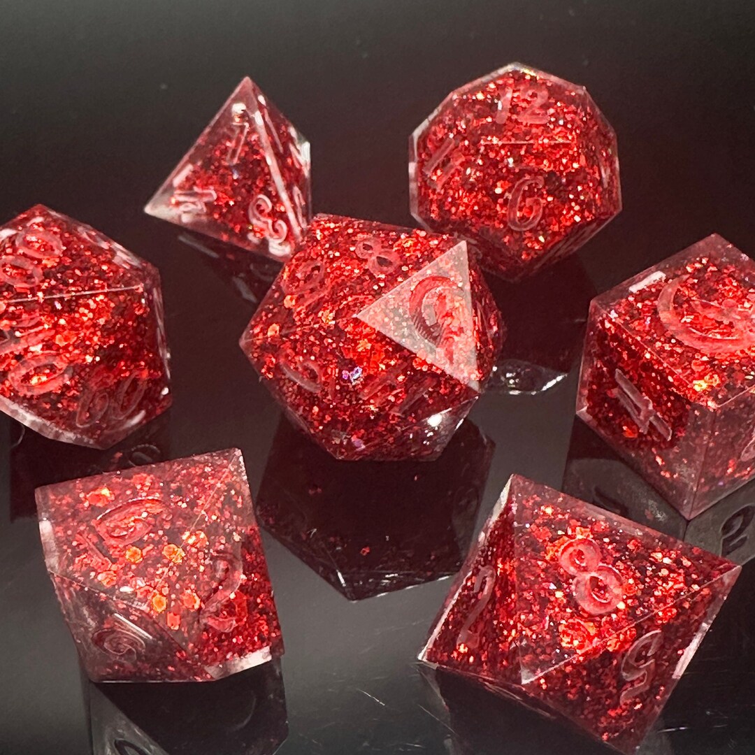 Ruby Slipper Dice Set | Glitter Bomb Dice | Artisan Dice Set | Handmade ...