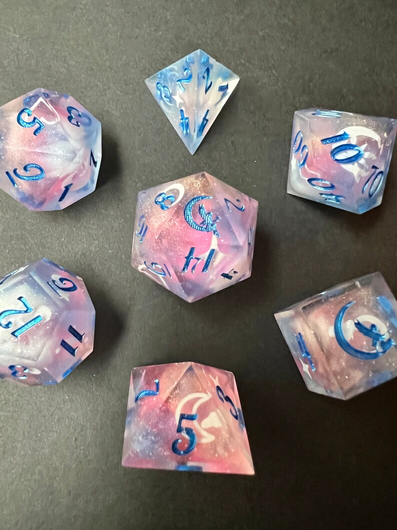 Sailor Moon Inspired Dice Set Handmade Dice Dnd TTRPG - Etsy