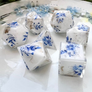 Regal Porcelain Dice | Teacup Dice | Floral Dice | Artisan Resin Dice ...