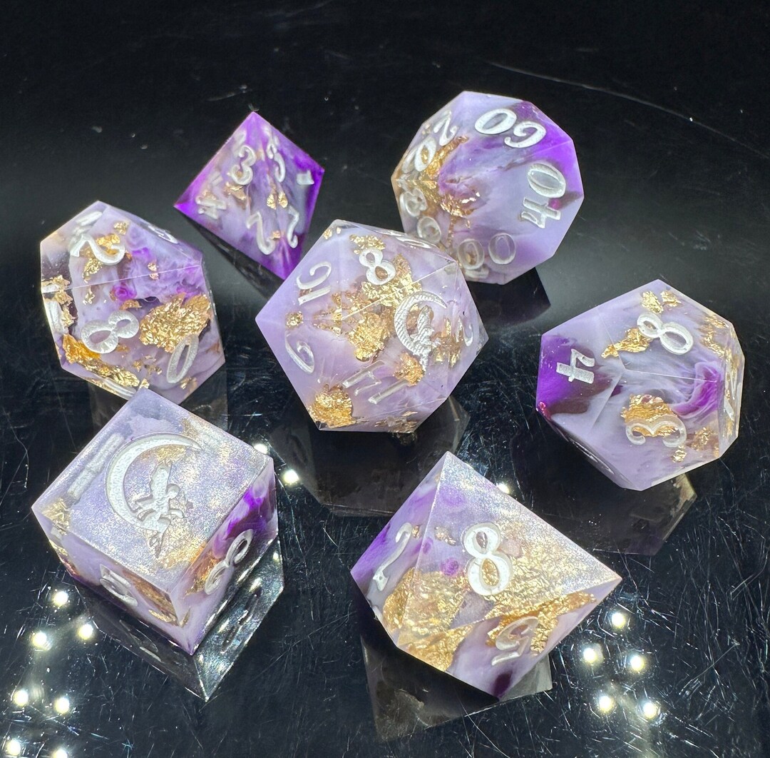 Lady in Lilac Dice Set | Handmade Dice | Dnd | Purple Swirl Dice | Dnd ...