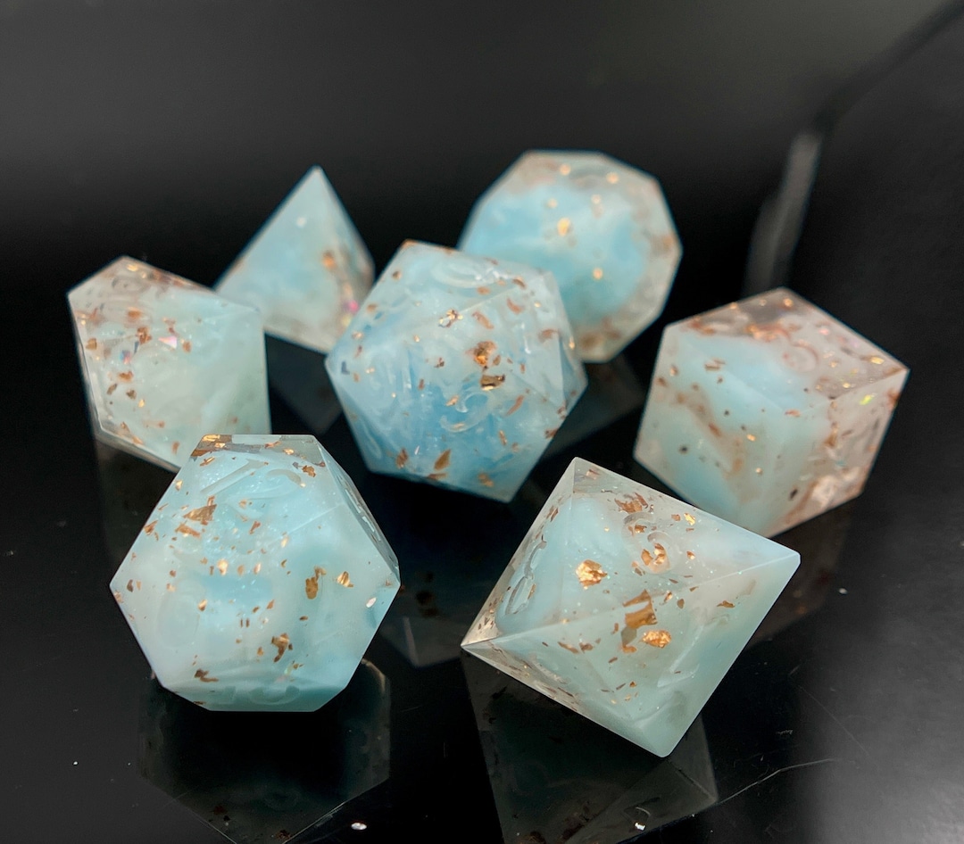 Divine Intervention Dice Set Handmade Dice Dnd TTRPG Dice Pastel Dice Set Celestial Dice Cleric ...