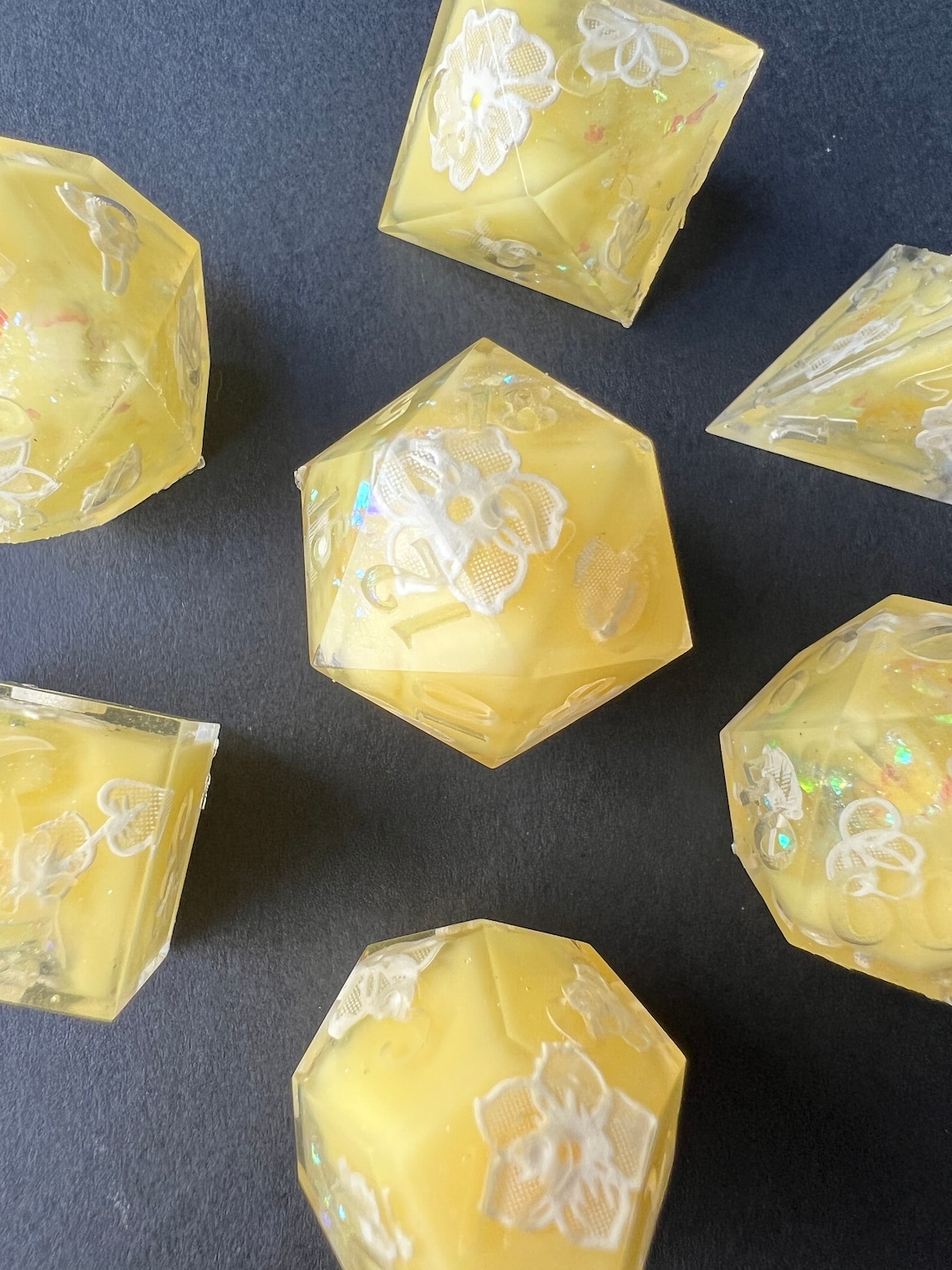 Sunny Daisy Dice Set Handmade Dice Dnd Dice TTRPG Dice - Etsy