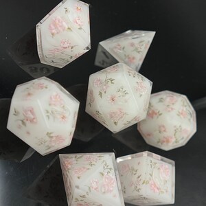 Victorian Rose Dice Set Rose Dice Floral Dice Handmade Resin Dice Set ...