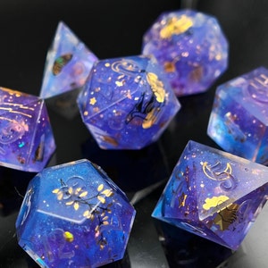 Midnight Spellbook Set | Handmade Dice | Dnd | Galaxy Dice Set | Dnd ...