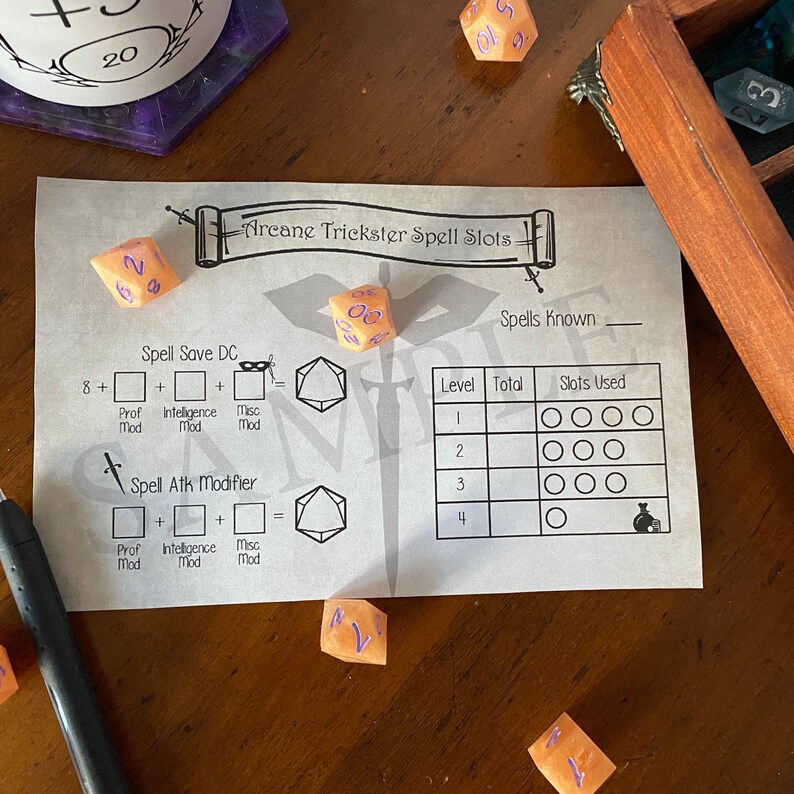 Dnd Spell Tracker Bundle by Class Dnd Spell Slot Tracker - Etsy