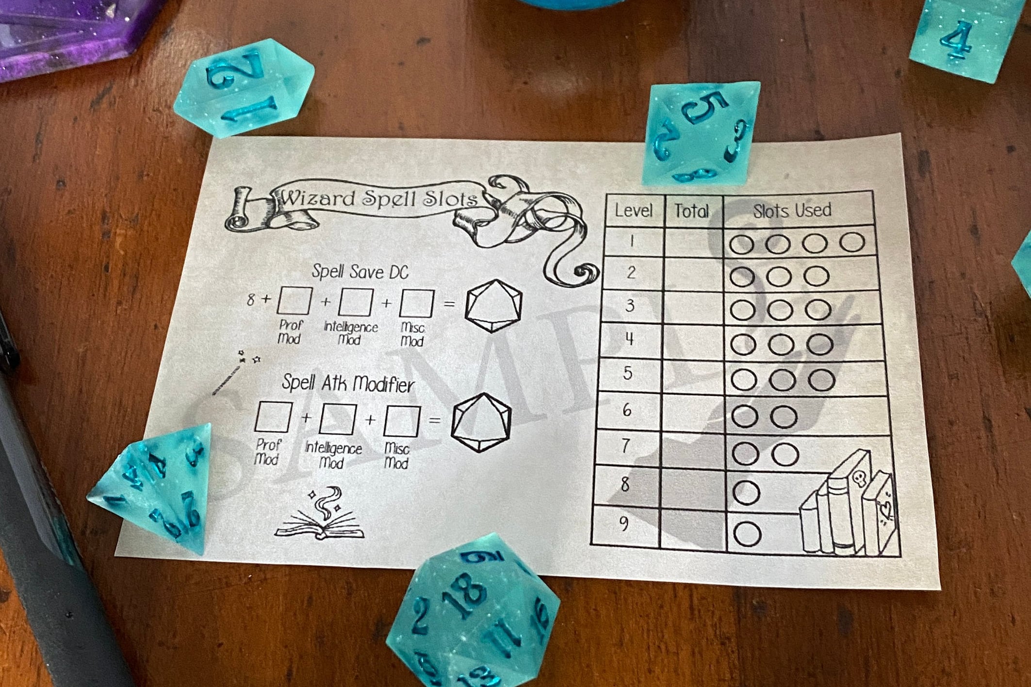 Wizard Spell Tracker Dnd Spell Slot Tracker Spell Tracker - Etsy