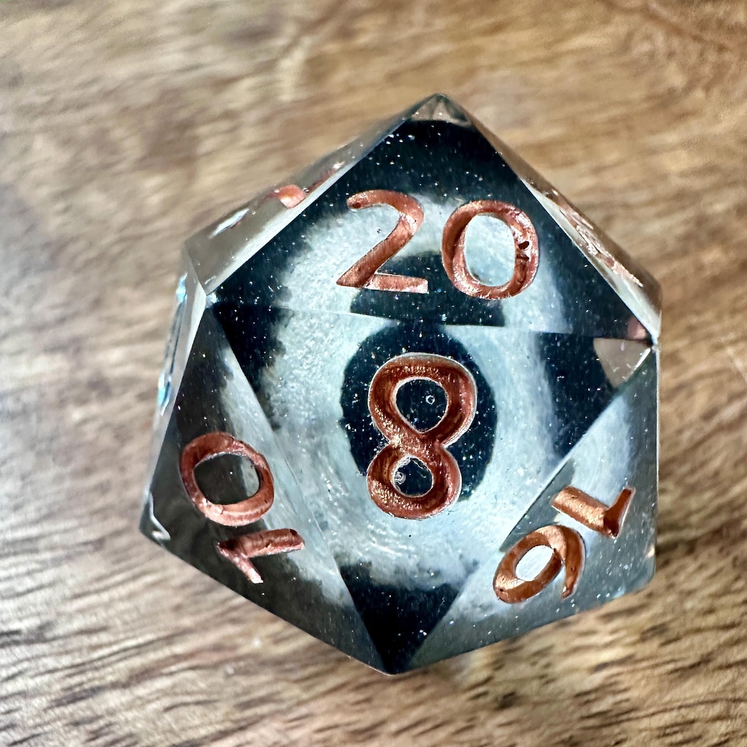 2024 Solar Eclipse Diorama 32mm D20 Resin Dice Celestial Dice Handmade ...