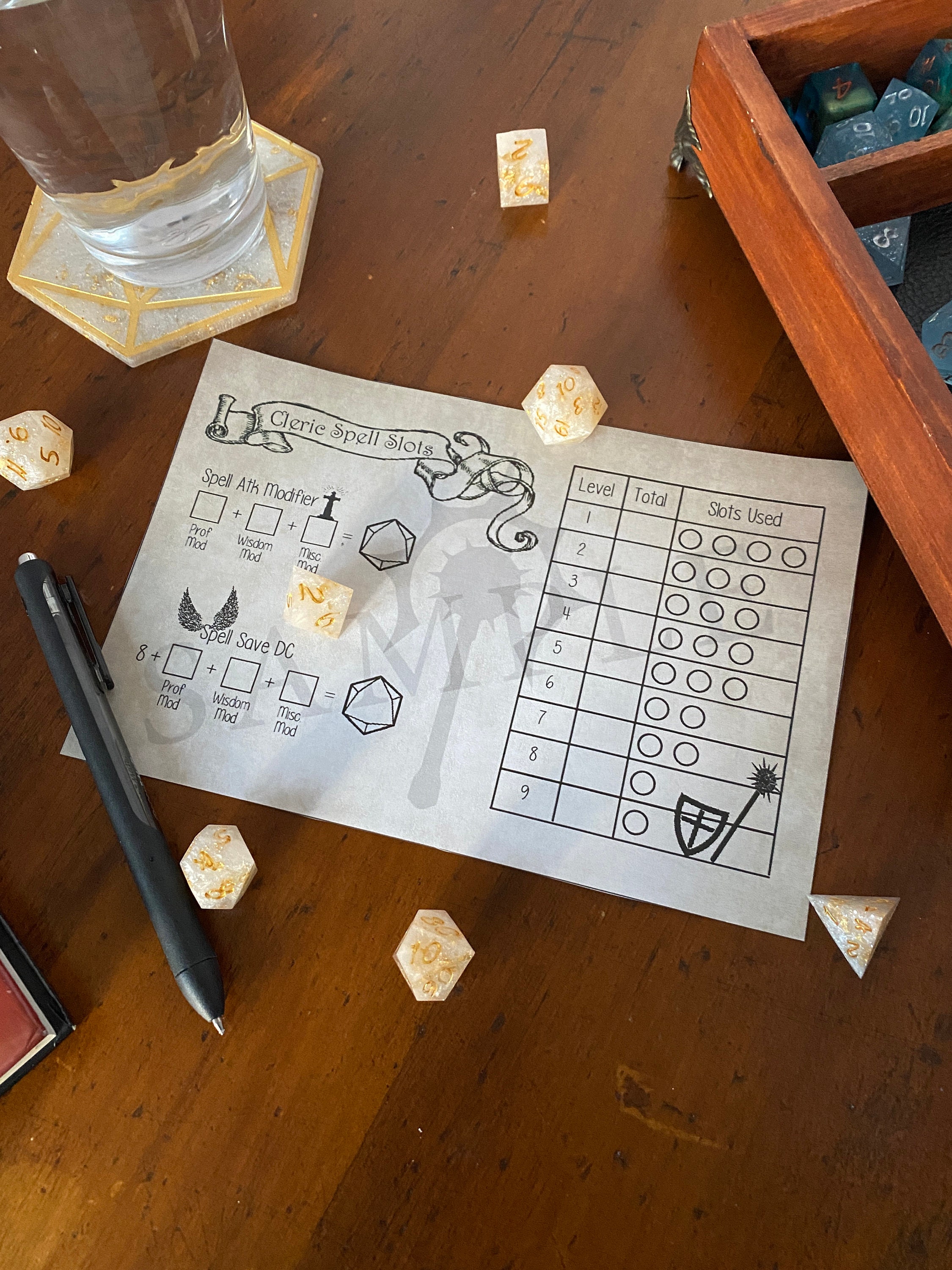 Cleric Spell Tracker Dnd Spell Slot Tracker Spell Tracker | Etsy