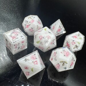 Victorian Rose Dice Set | Rose Dice | Floral Dice | Handmade Resin Dice ...