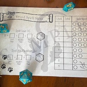 Druid Spell Tracker | D&D Spell Tracker | Spell Tracker Dnd | Spell ...