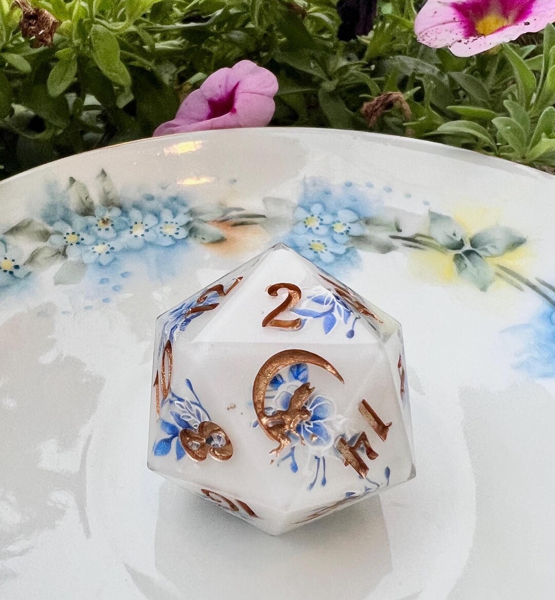 Regal Porcelain JUMBO D20 | Teacup Dice | Floral D20 | Porcelain Dice ...