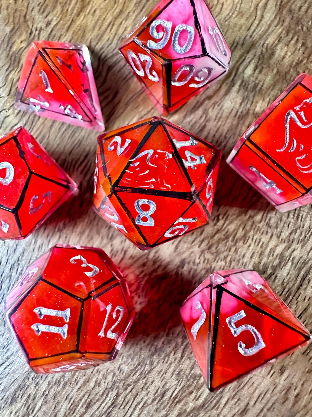 Ruidus Born Dice Set Terrarium Dice Handmade Dice Blood Dice Dnd TTRPG ...