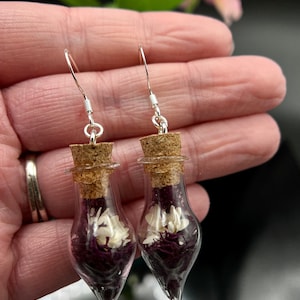 Moss Vial Earrings | Cottage Core | Goblin Core | Witch Core | Flower ...