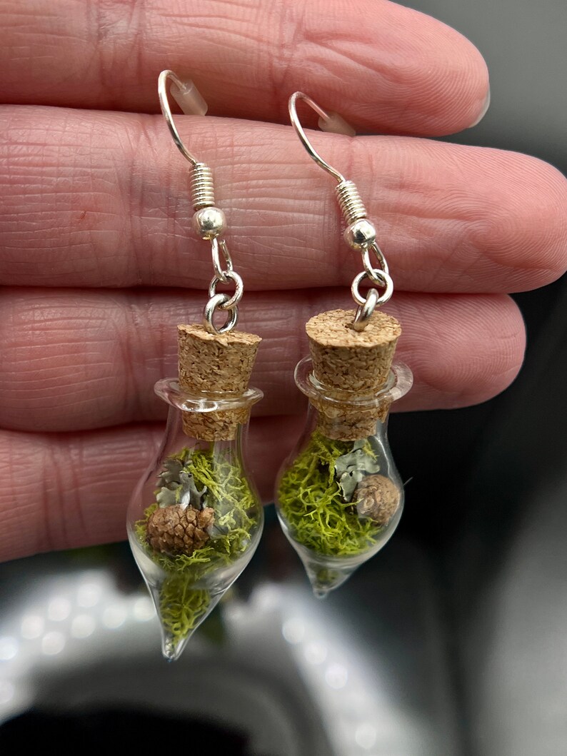 Moss Vial Earrings Cottage Core Goblin Core Witch Core - Etsy