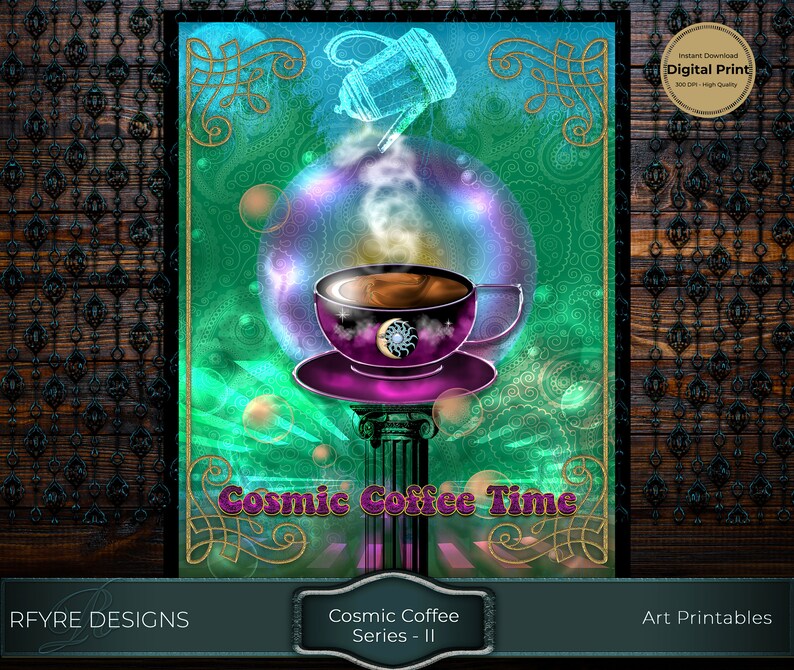 Instant Download Psychedelic Coffee Art Boho Print Digital - Etsy