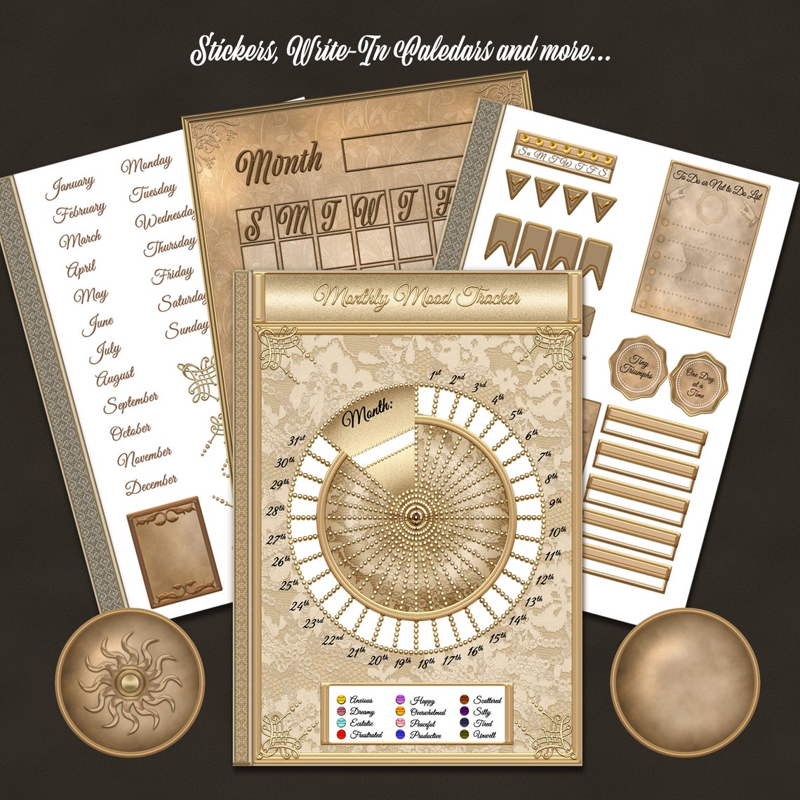 Victorian Daily Planner, Vintage Printable Planner Pages, Stickers ...