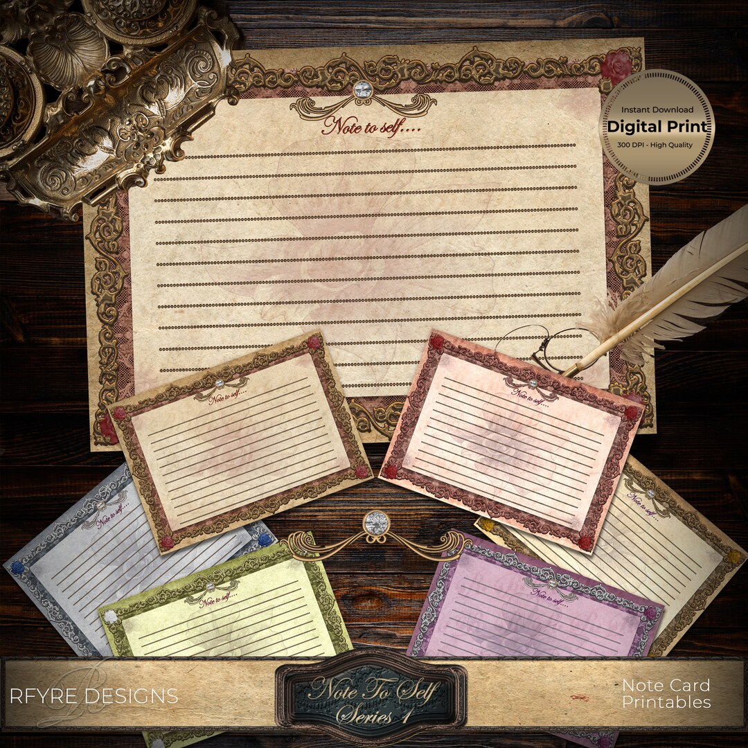 Victorian Vintage Note Card Set for Use in Junk Journals or Bullet ...