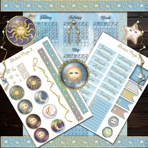 Celestial Daily Planner, Vintage Printable Planner Pages, Weekly ...